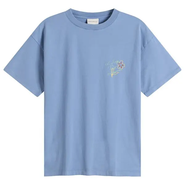Drole De Monsieur Esquisse Slogan T-shirt - Light Blue