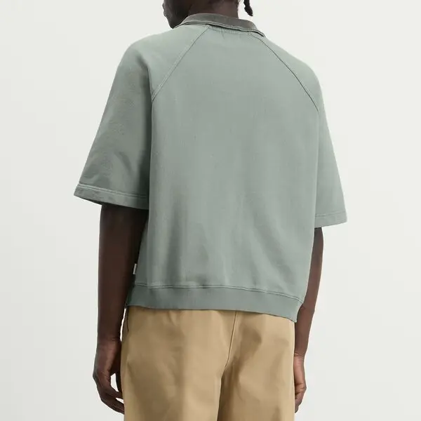 BOUND Snow Wash Jersey Half Zip Polo - Light Blue