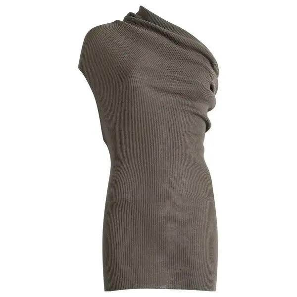 Rick Owens Athena One Shoulder Top - Dust