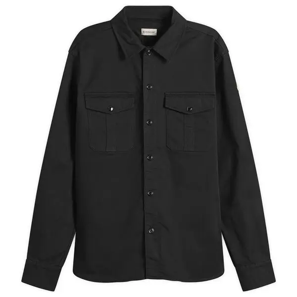 Moncler Cotton Gaberdine Over Shirt - Black