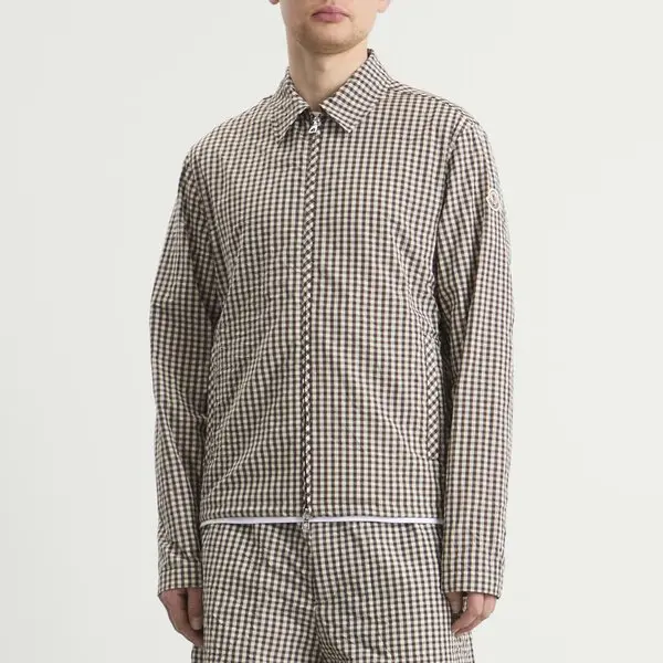 Moncler Checked Zip Up Shirt Jacket