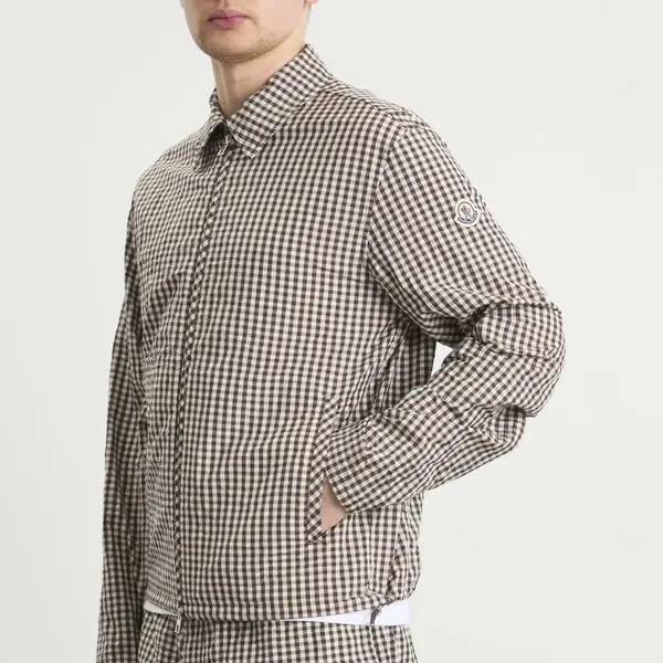 Moncler Checked Zip Up Shirt Jacket