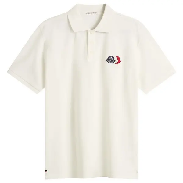 Moncler Tripe Crest Polo Shirt - White