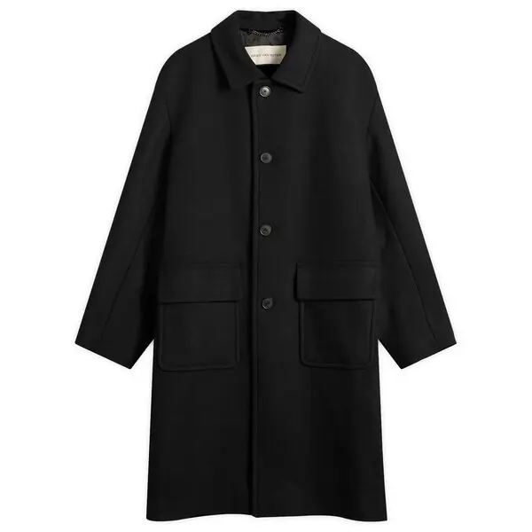 Dries Van Noten Wool Twill Overcoat - Black