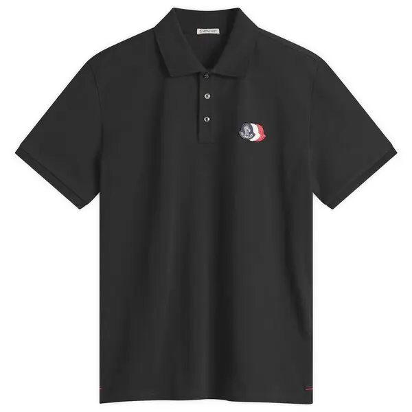 Moncler Tripe Crest Polo Shirt - Black