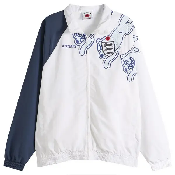 ICECREAM Running Dog Panelled Football Track Top - White