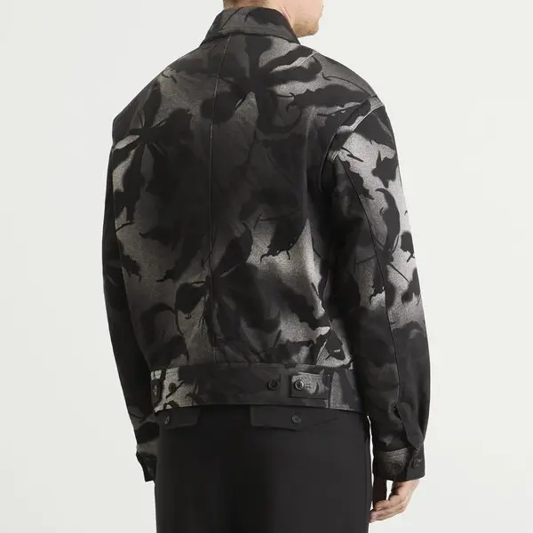Dries Van Noten Spray Flower Print Cotton Jacket
