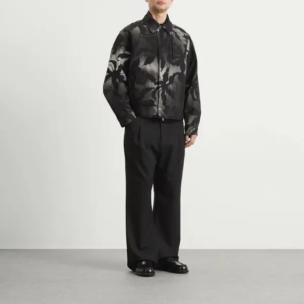 Dries Van Noten Spray Flower Print Cotton Jacket