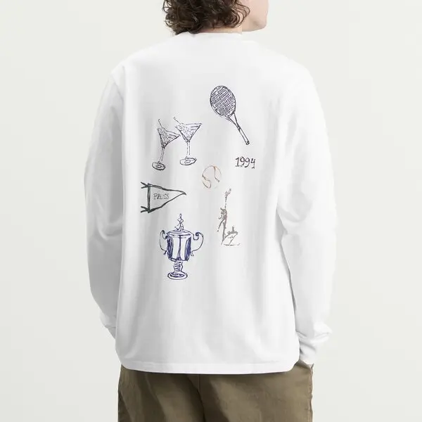 PALMES Pennant Longsleeve T-shirt - White