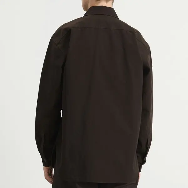 Dries Van Noten Overdyed Double Weave Cotton Shirt Jacket - Brown