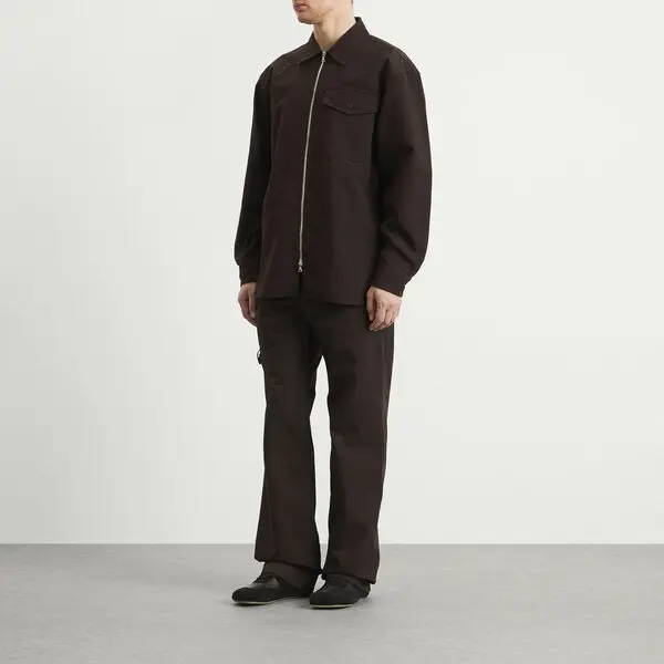 Dries Van Noten Overdyed Double Weave Cotton Shirt Jacket - Brown