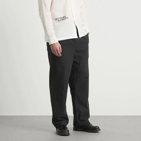 PALMES Lucien Herringbone Trousers - Black