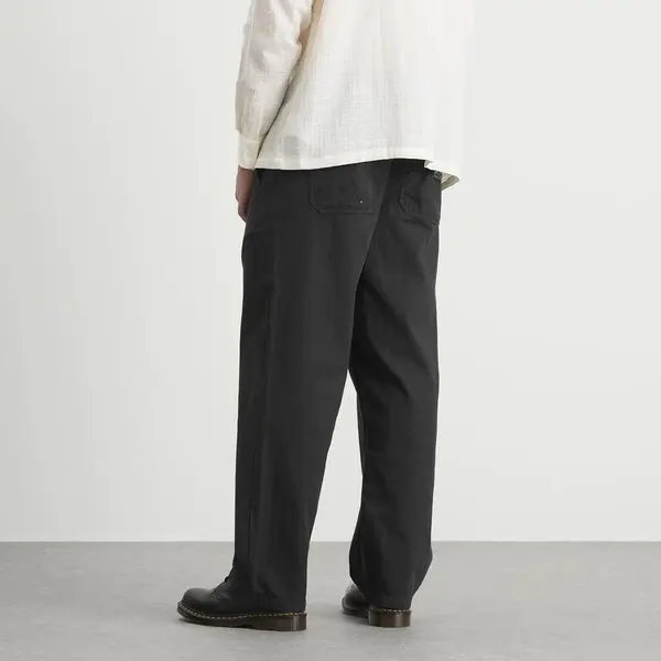 PALMES Lucien Herringbone Trousers - Black