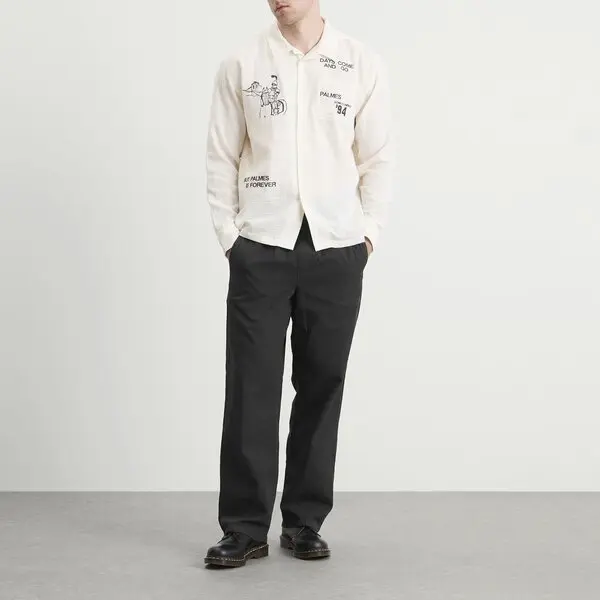 PALMES Lucien Herringbone Trousers - Black