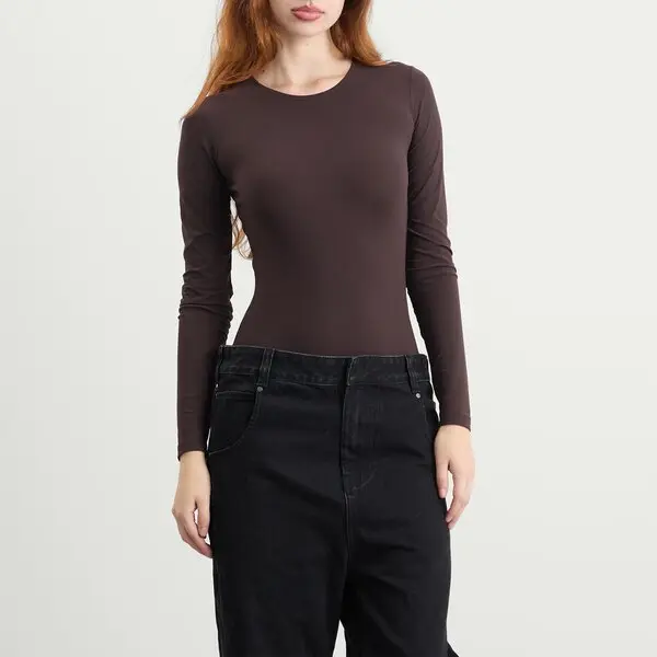 MAISON MARGIELA Long Sleeve Bodysuit - Brown