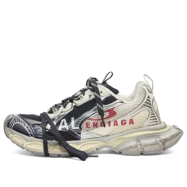 Balenciaga 3xl Split Logo Sneaker - Eggshell/red/navy