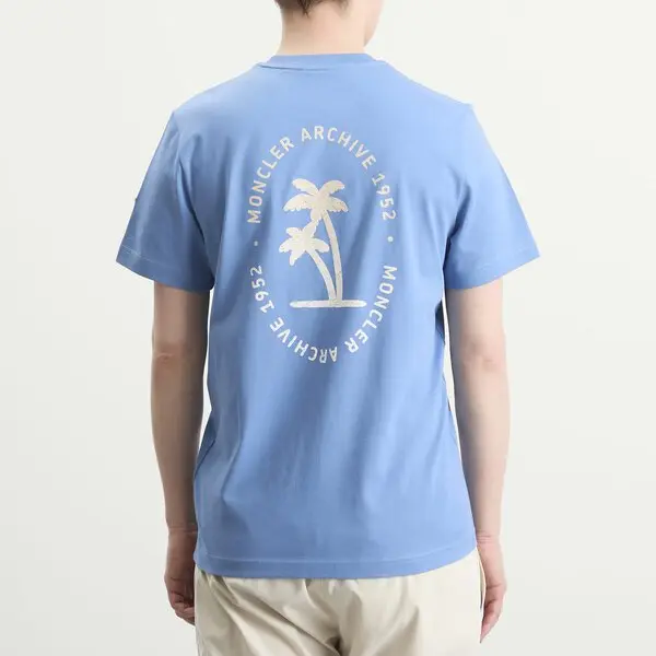 Moncler Palm Logo Pocket T-shirt - Blue