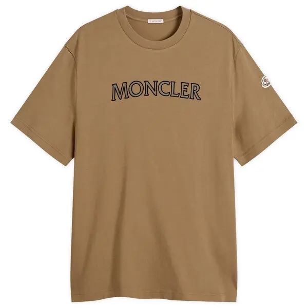 Moncler Flocked Logo T-shirt - Khaki