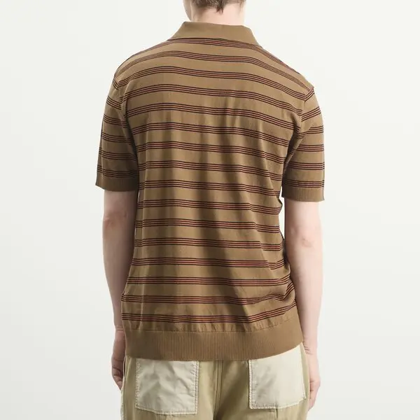 Moncler Stripe Short Sleeve Knitted Polo