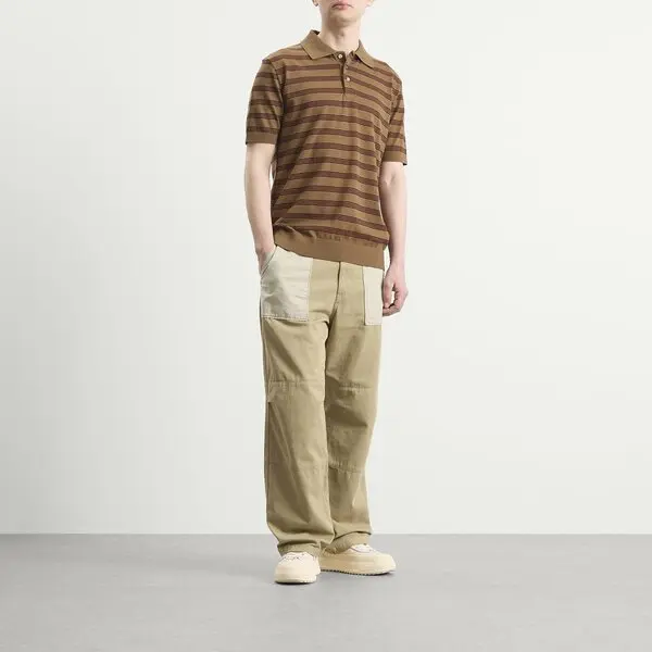 Moncler Stripe Short Sleeve Knitted Polo