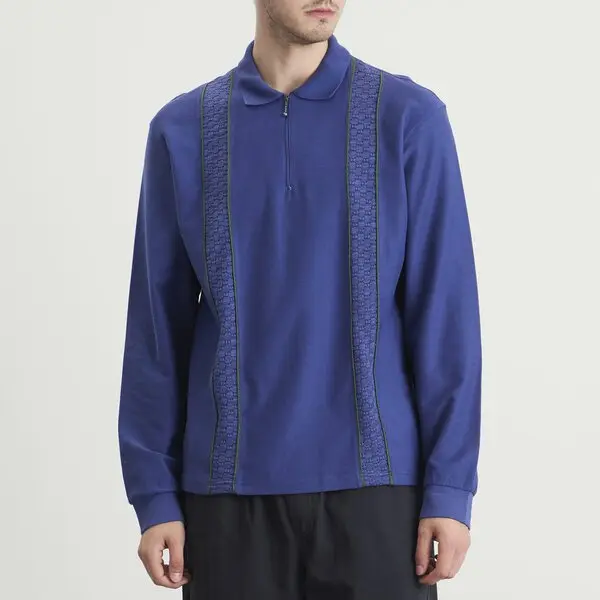 PALMES Lace Long Sleeve Zip Polo