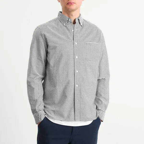 BEAMS Button Down Gingham Oxford Shirt