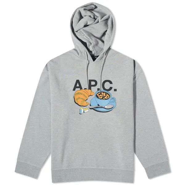 A.p.c. End. X 'coffee Club' Pierre Hoodie - Heathered Grey
