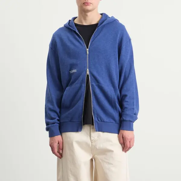 PALMES Waffle Zip Hooded Sweatshirt