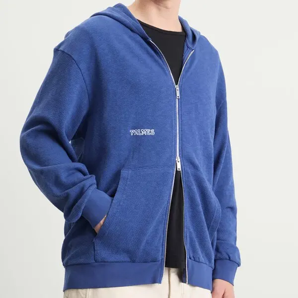 PALMES Waffle Zip Hooded Sweatshirt