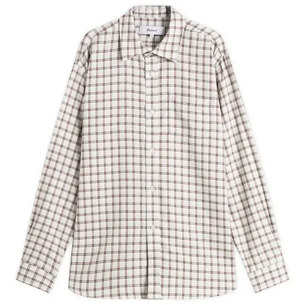 PALMES Cotton Merino Shirt - White/brown