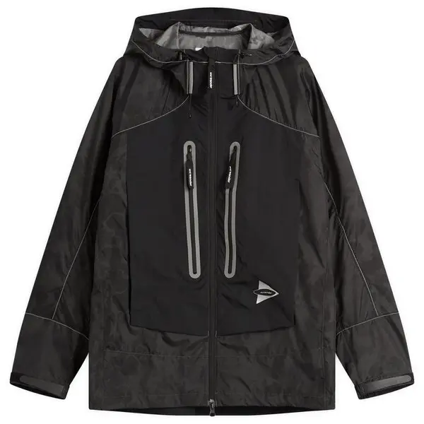 AND WANDER End. X Nylon Print Jacket - Charcoal