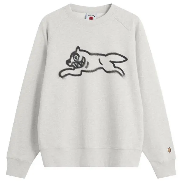 ICECREAM Spray Paint Running Dog Sweatshirt - Heather Grey