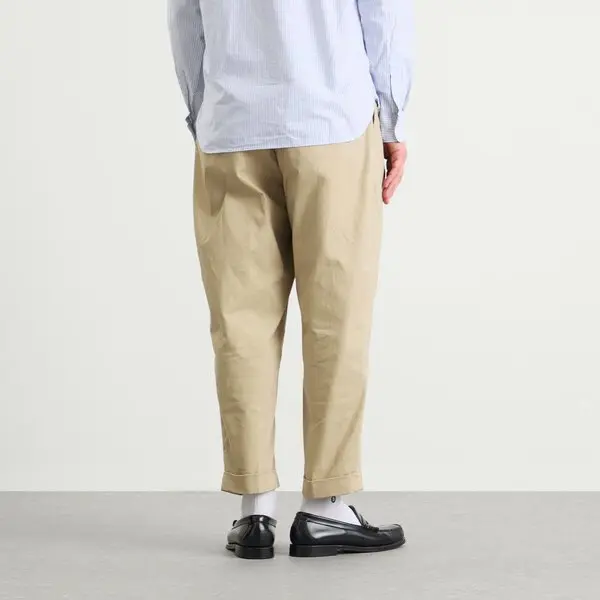 BEAMS 2 Pleat Chino - Khaki