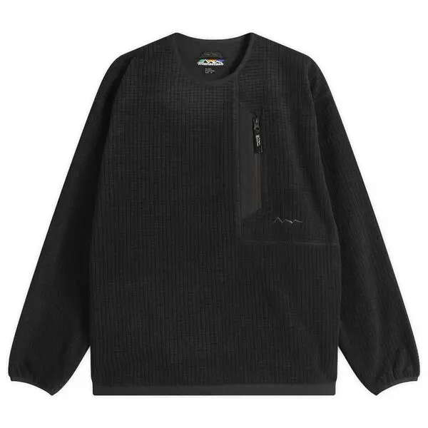 MANASTASH Grid Fleece Crew Sweat - Black