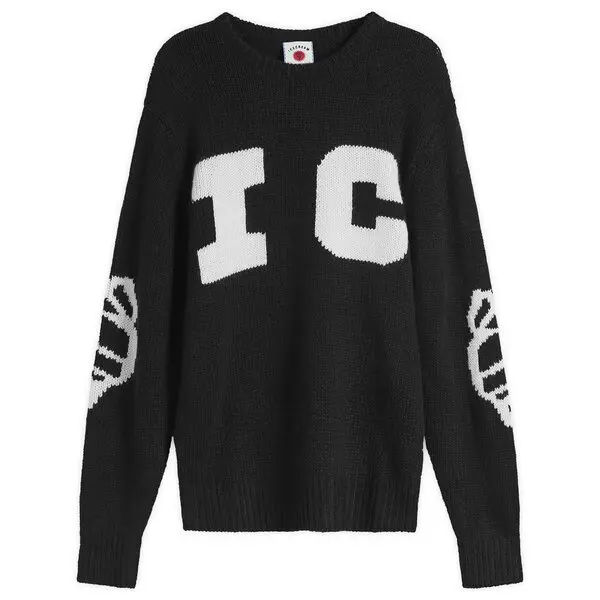 ICECREAM Running Dog Knitted Sweater - Black