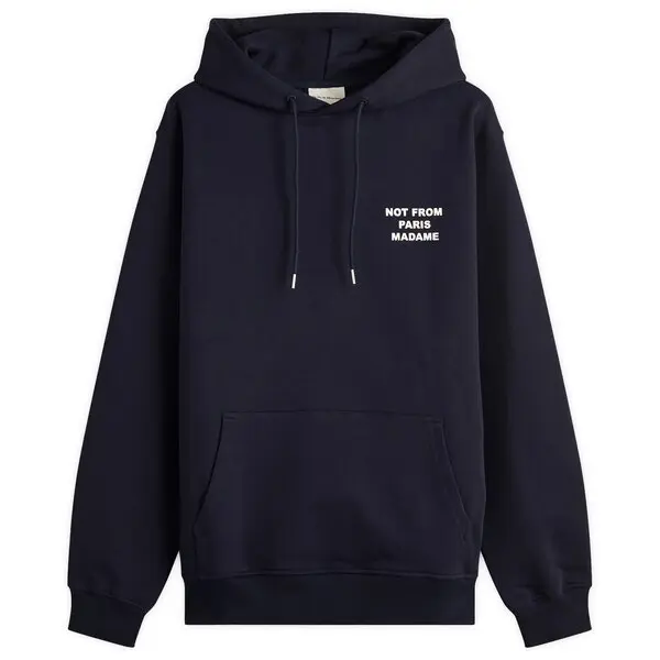 Drole De Monsieur Not From Paris Madame Slogan Hoodie - Navy