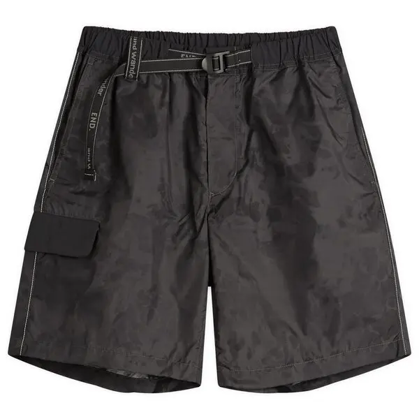AND WANDER End. X Nylon Print Short Pant - Charcoal