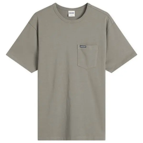 DUBBLEWARE Pocket Label T-shirt - Soft Grey