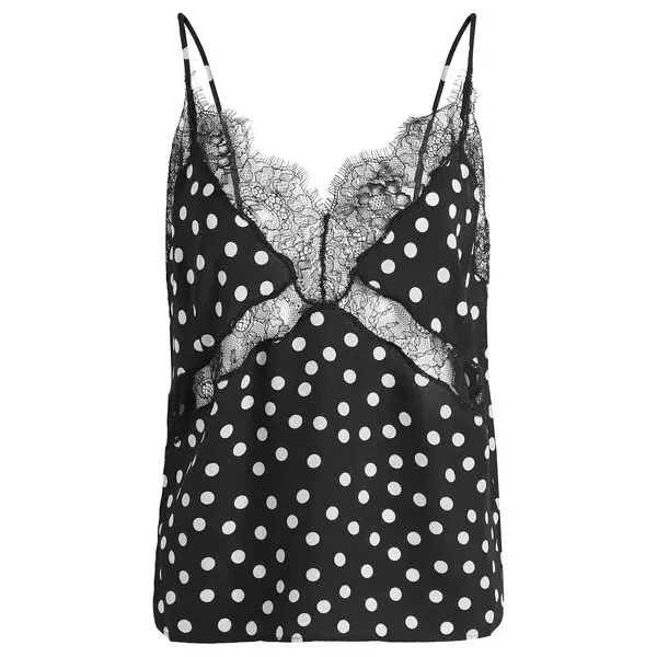 ANINE BING Amelie Dot Camisole - White/black