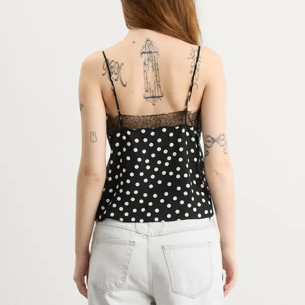 ANINE BING Amelie Dot Camisole - White/black