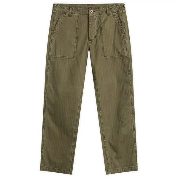 DUBBLEWARE Herringbone Fatigue Pants - Olive