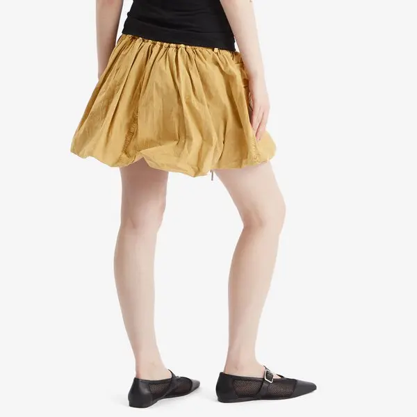 GANNI Washed Stretch Cotton Mini Bubble Skirt - Lark