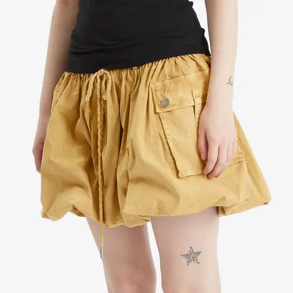GANNI Washed Stretch Cotton Mini Bubble Skirt - Lark