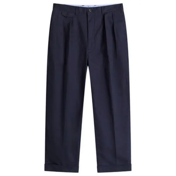 BEAMS 2 Pleat Chino - Navy