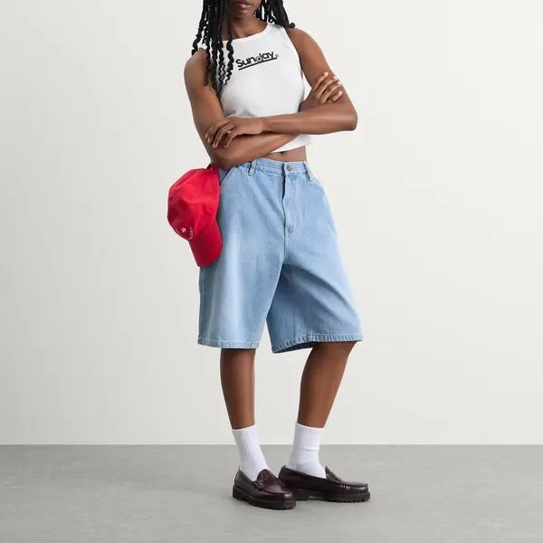 SUNDAYFRUITMARKET Baggy Fit Denim Shorts With Utility Details