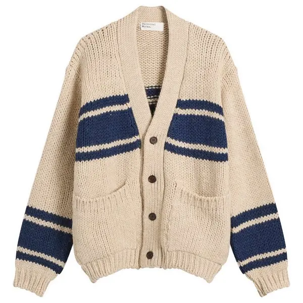 Universal Works Langdale Chunky Knit Cardigan - Sand