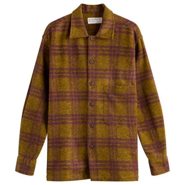 Universal Works Dam Check Fatigue Shirt - Gold