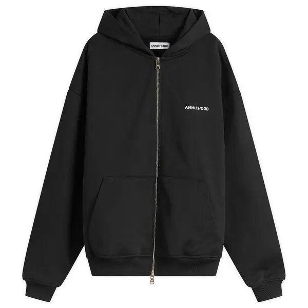 ANNIE HOOD Mini Logo Zip Hoodie