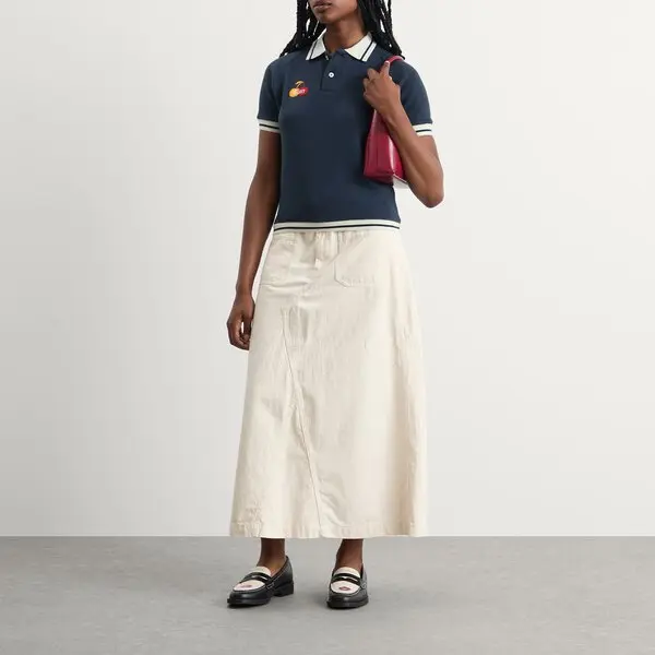 SUNDAYFRUITMARKET Cherry Waffle Collar T-shirt