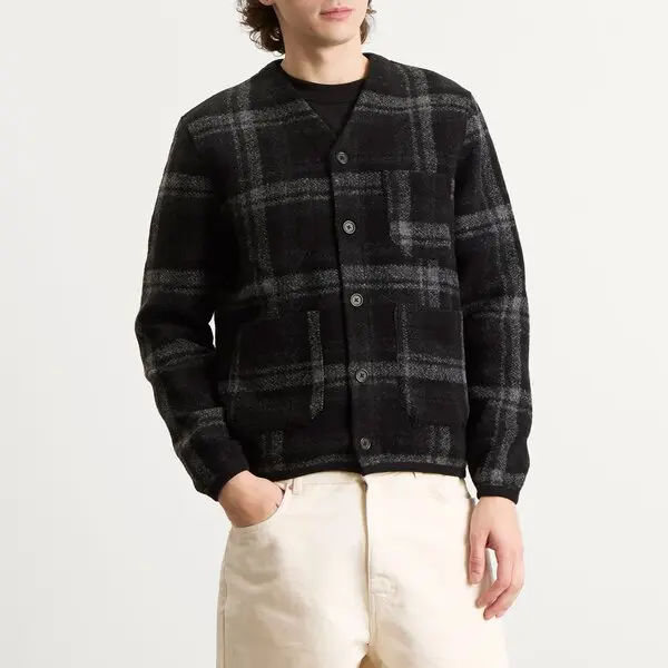 Universal Works Moh Check Fleece Cardigan